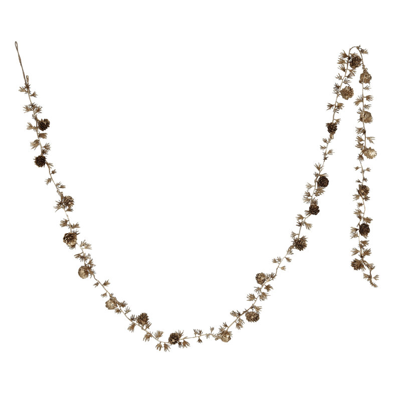 The Holiday Aisle® Faux Evergreen Garland With Pinecones | Wayfair