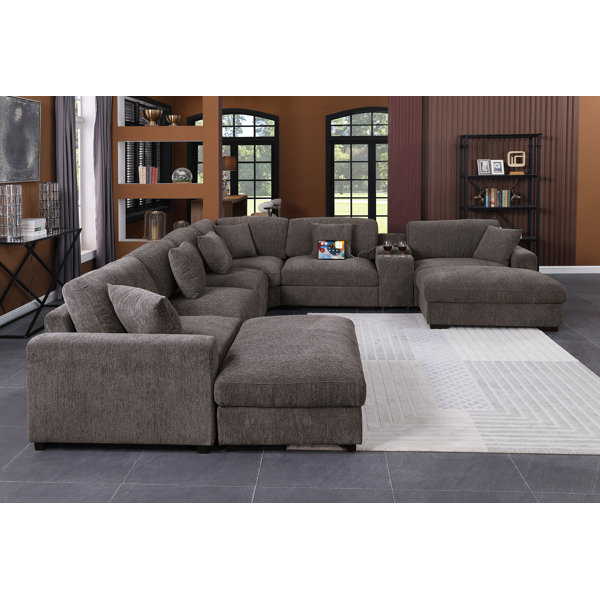 Latitude Run® Modern 8 Seats Upholstered Cloud Corner Sectional Sofa ...