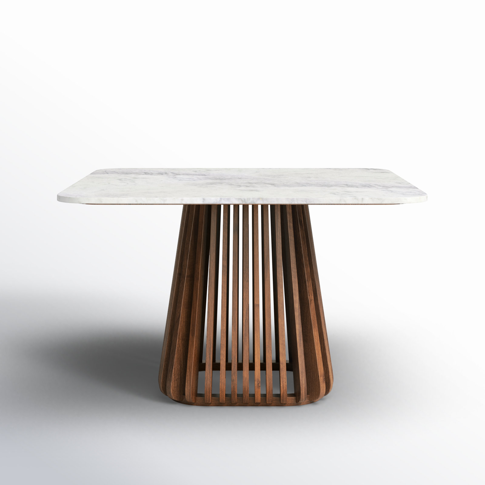 AllModern Kendall Solid Wood & Marble Square Dining Table & Reviews ...
