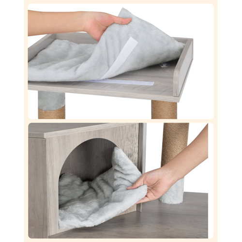 Tucker Murphy Pet™ Cat Litter Box Enclosure with Cat Tree, 4-in-1 ...