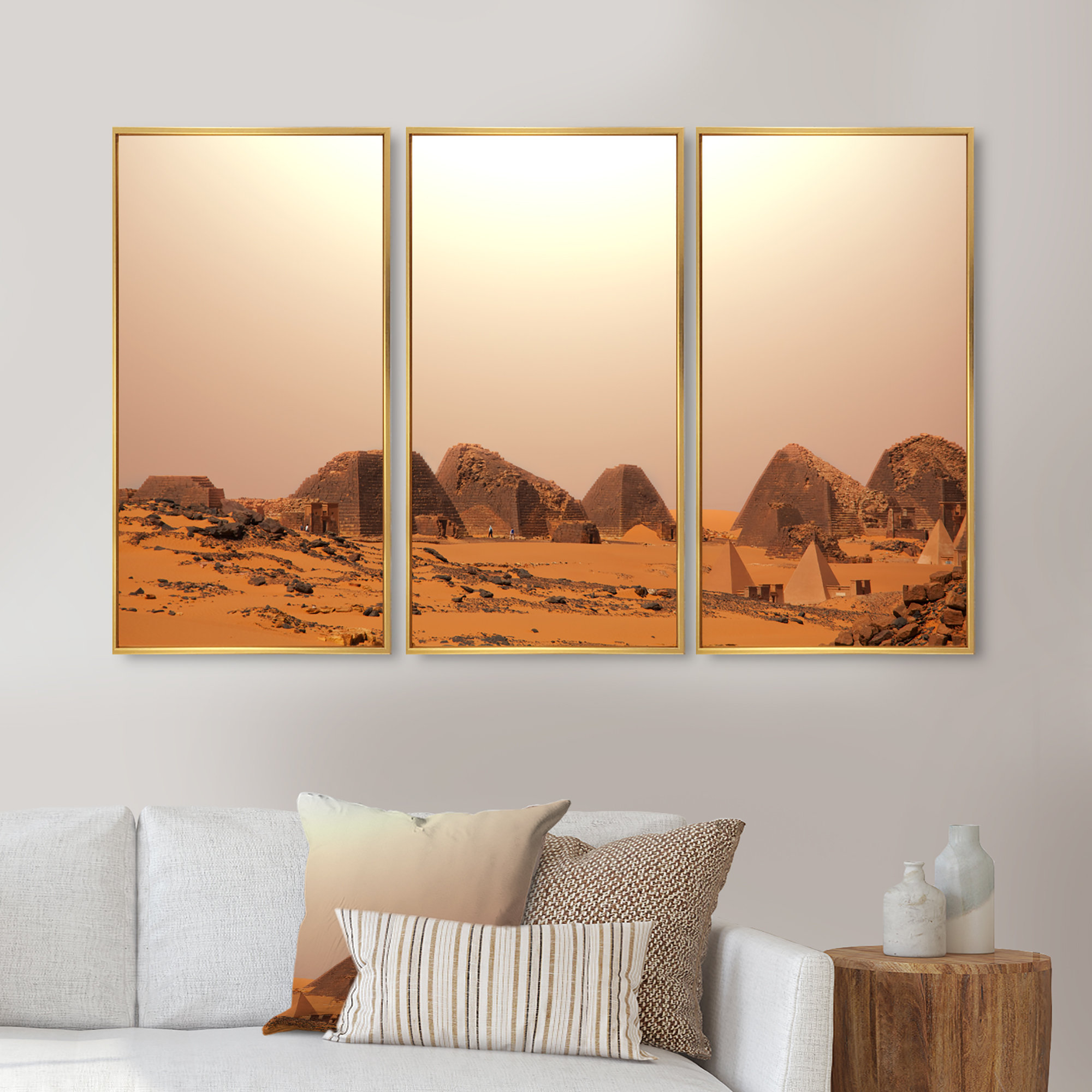 Union Rustic Beautiful Meroe Pyramids In Sudan - Landscape Framed ...