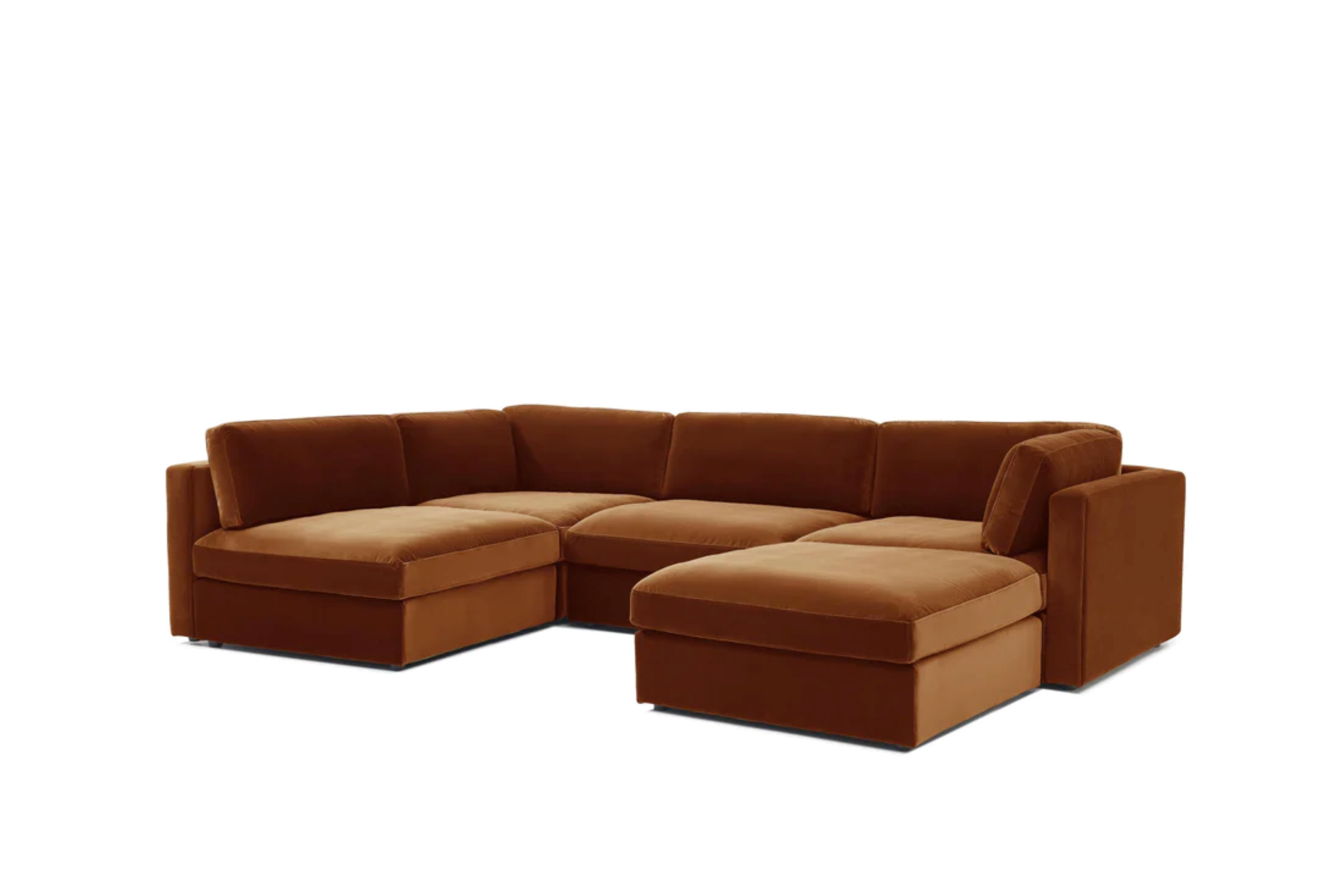 Hokku Designs Cliffton L Shape + Ottoman / Fawn | Wayfair
