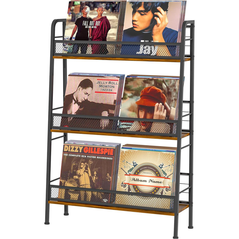 17 Stories Vinyl Record Storage, Vintage Industrial Vinyl Record Holder ...