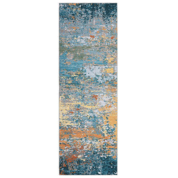 Bungalow Rose Abstract Machine Washable Area Rug Modern Non Slip Rugs ...