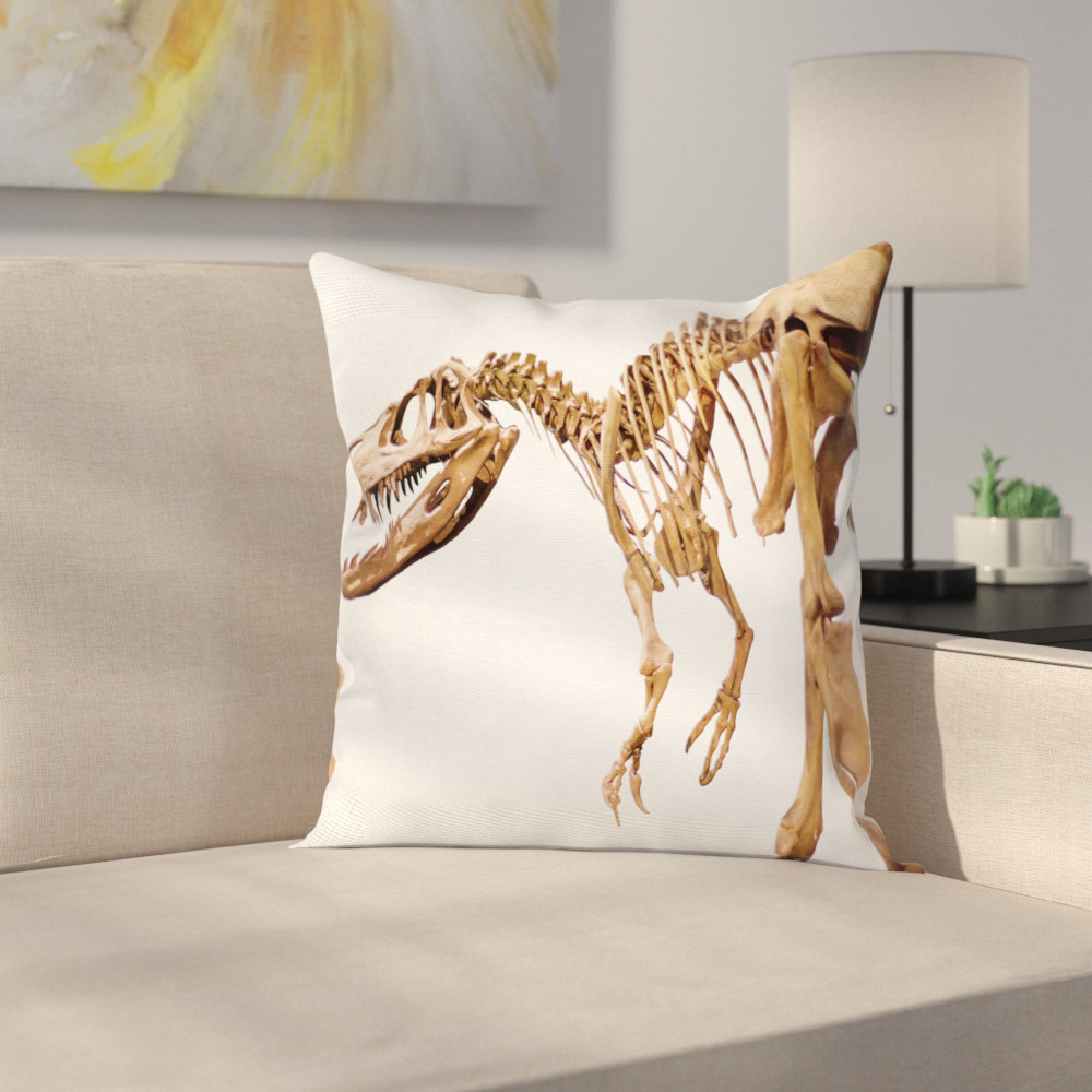 Ambesonne Dinosaur Archeology Theme T-Rex Square Cushion Pillow Cover ...