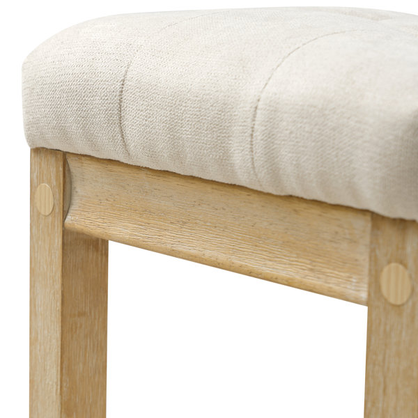 Gracie Oaks 24" Hand-Brushed Wood Backless Counter Height Bar Stools ...