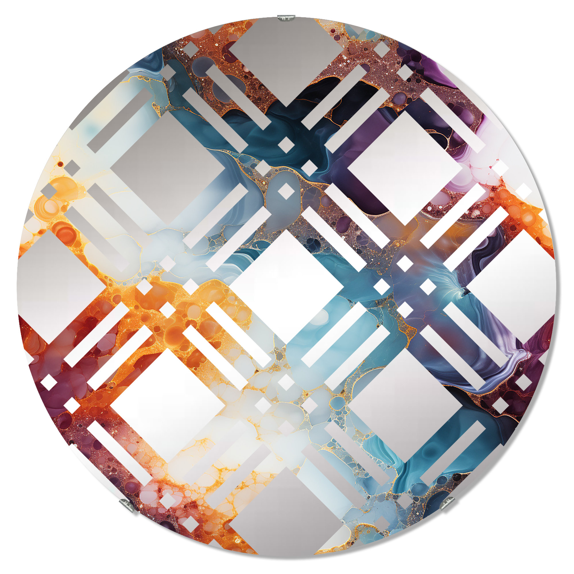 Design Art Orange Galactic Dreams Marble Dreams - Plaid Decorative ...