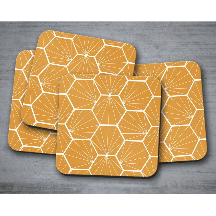 George Oliver Square 4 Piece Coaster Set | Wayfair.co.uk