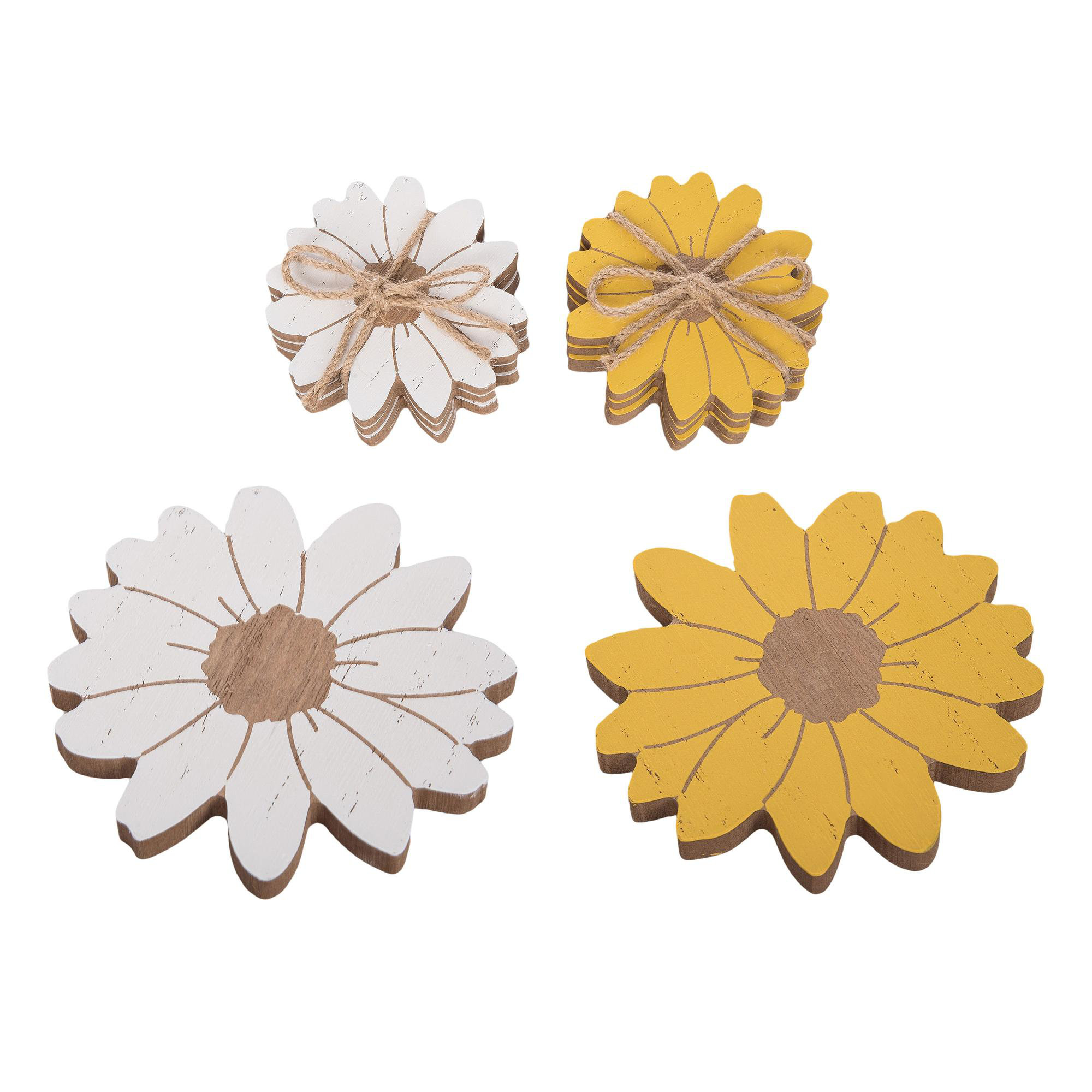Ophelia & Co. MDF Daisy Coasters Set of 4 Set of 2 Home Decorations ...