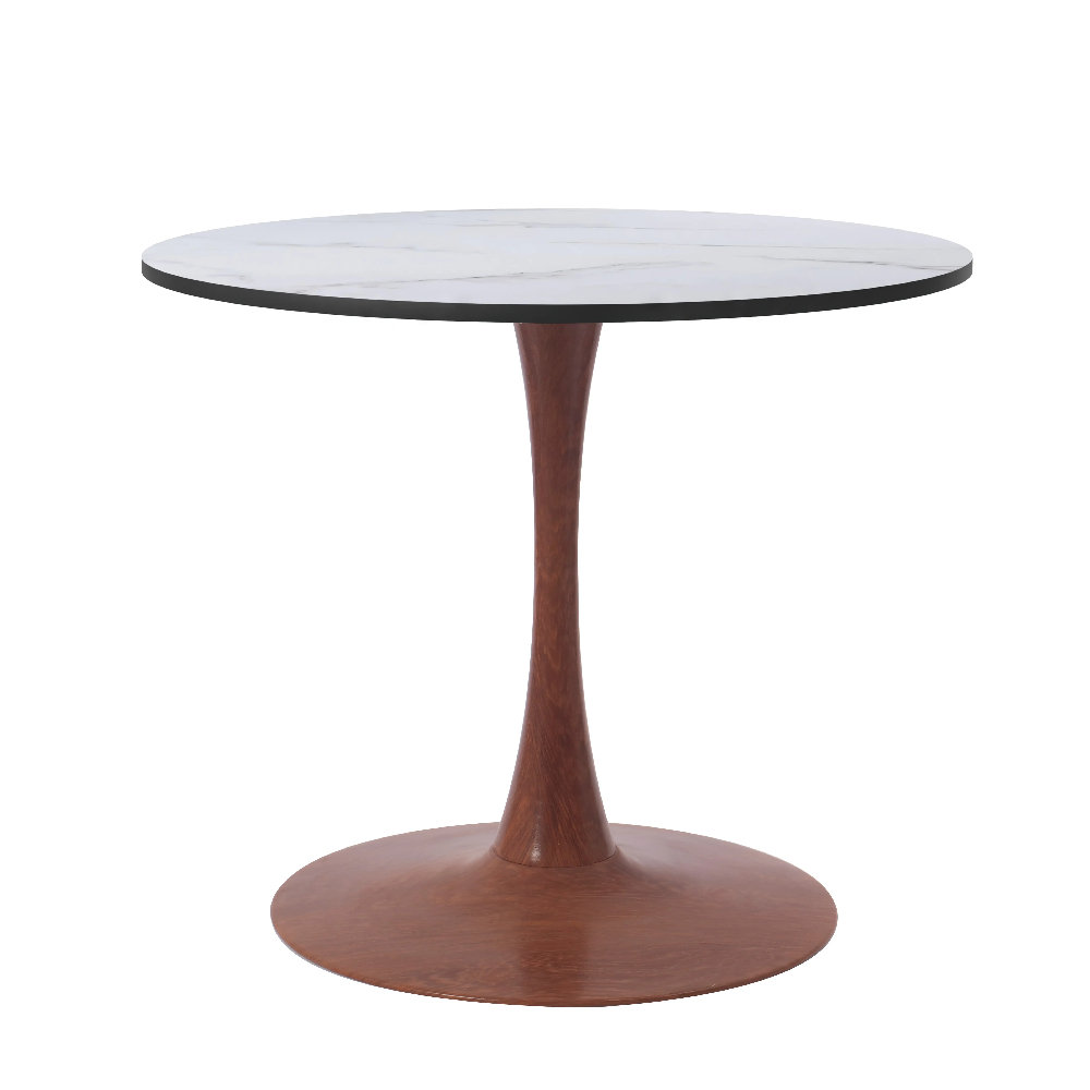 Wrought Studio™ Hallett Round Dining Table With MDF Table Top And Steel ...
