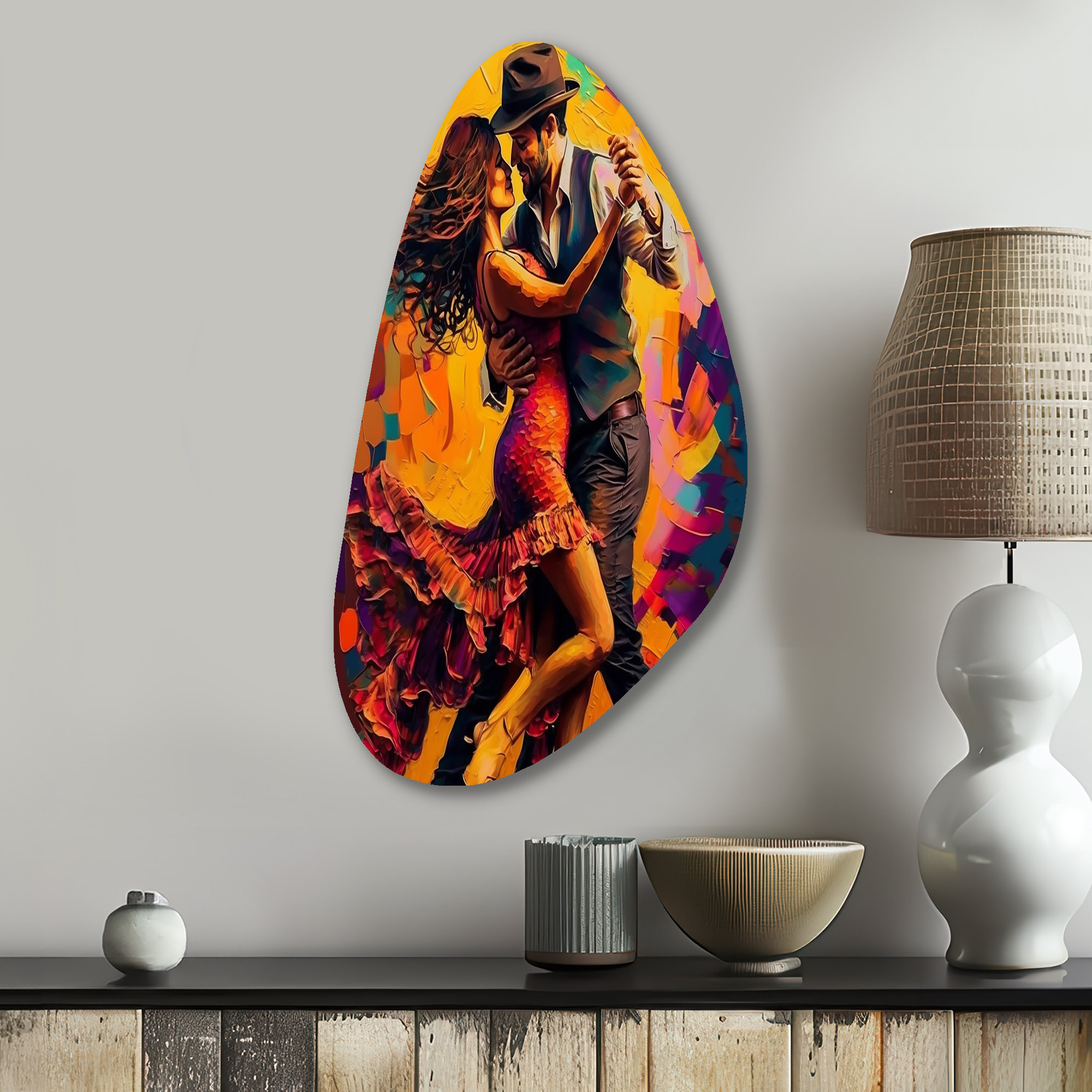 Lark Manor™ Salsa Dancers - Asymmetrical Music Metal Art, Unique shape ...