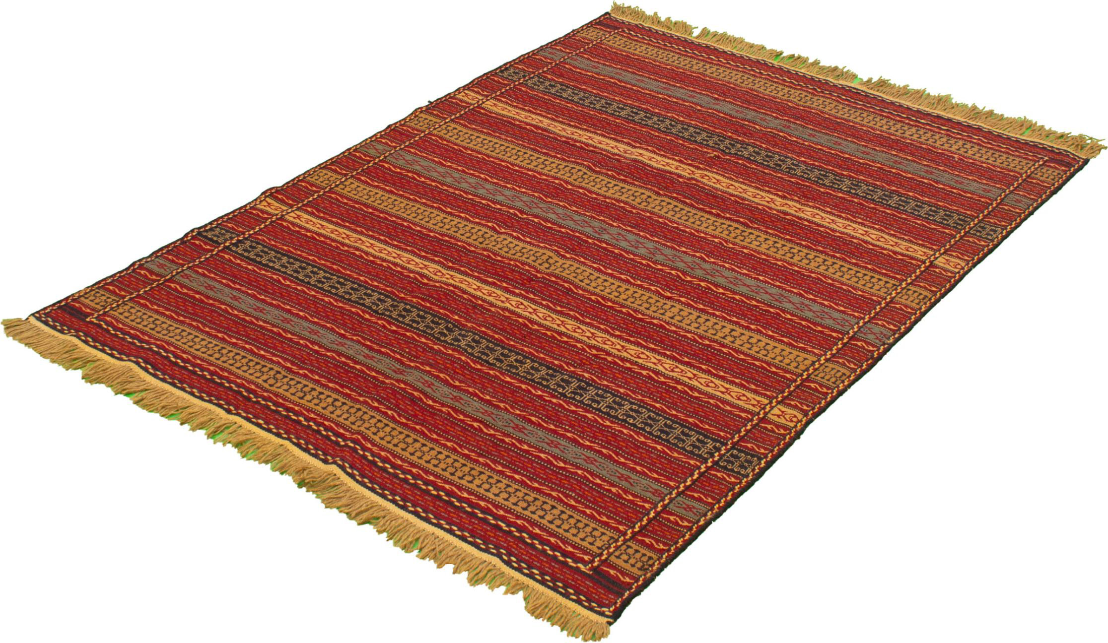 Foundry Select Witcher Handmade Kilim Wool Orange/Yellow Rug | Wayfair