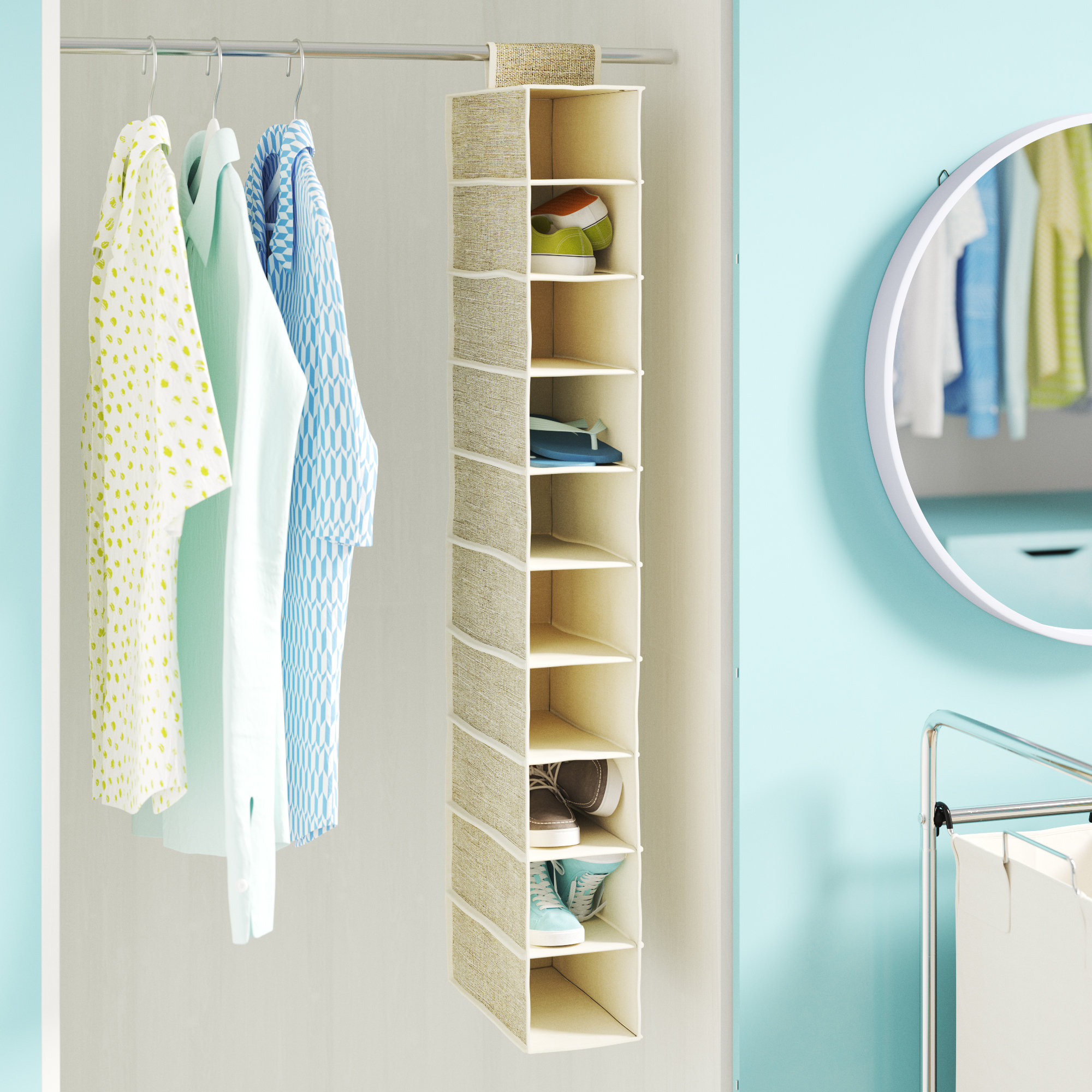 Latitude Run® 10 Pair Fabric Hanging Shoe Organizer & Reviews | Wayfair