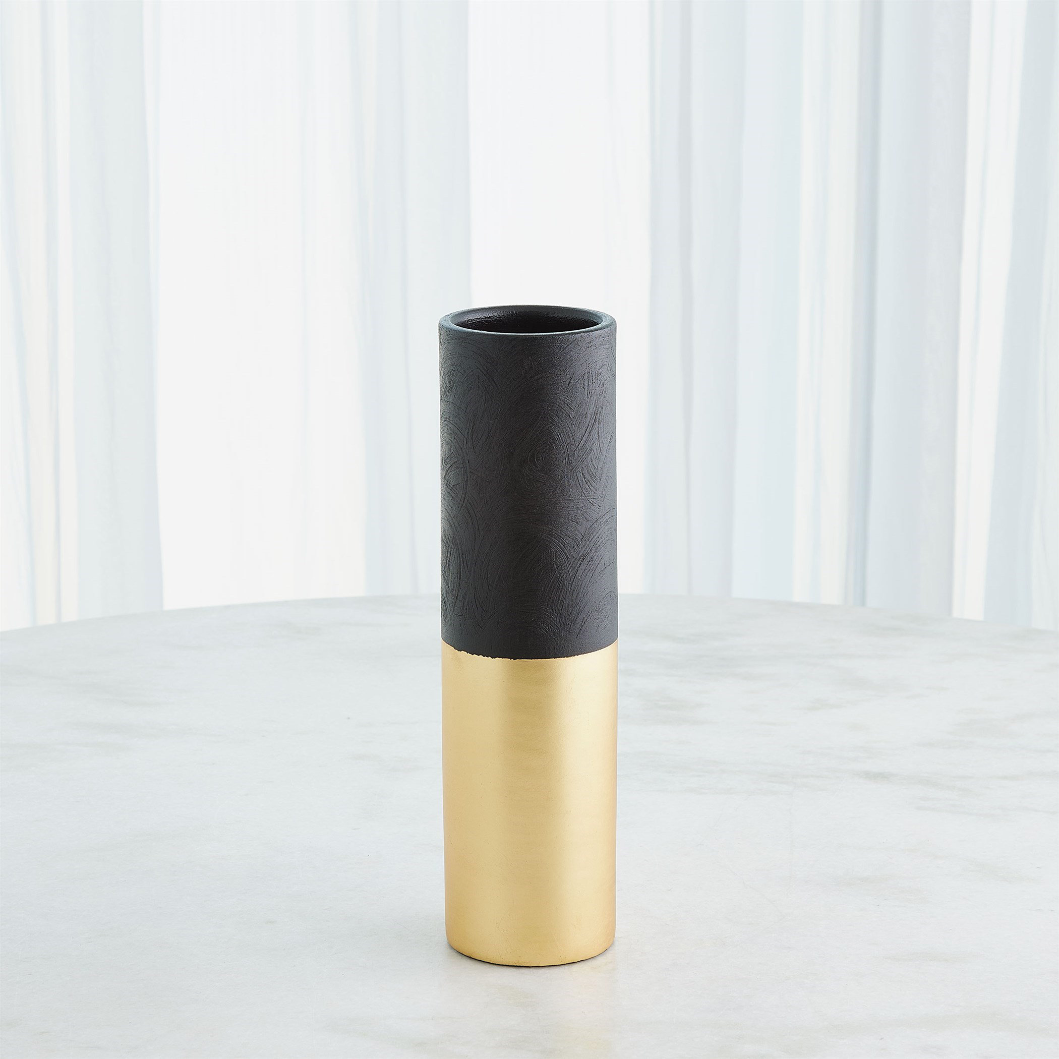 Studio A Home Collins Vase-Matte Black/Gold Metallic-Lg | Wayfair