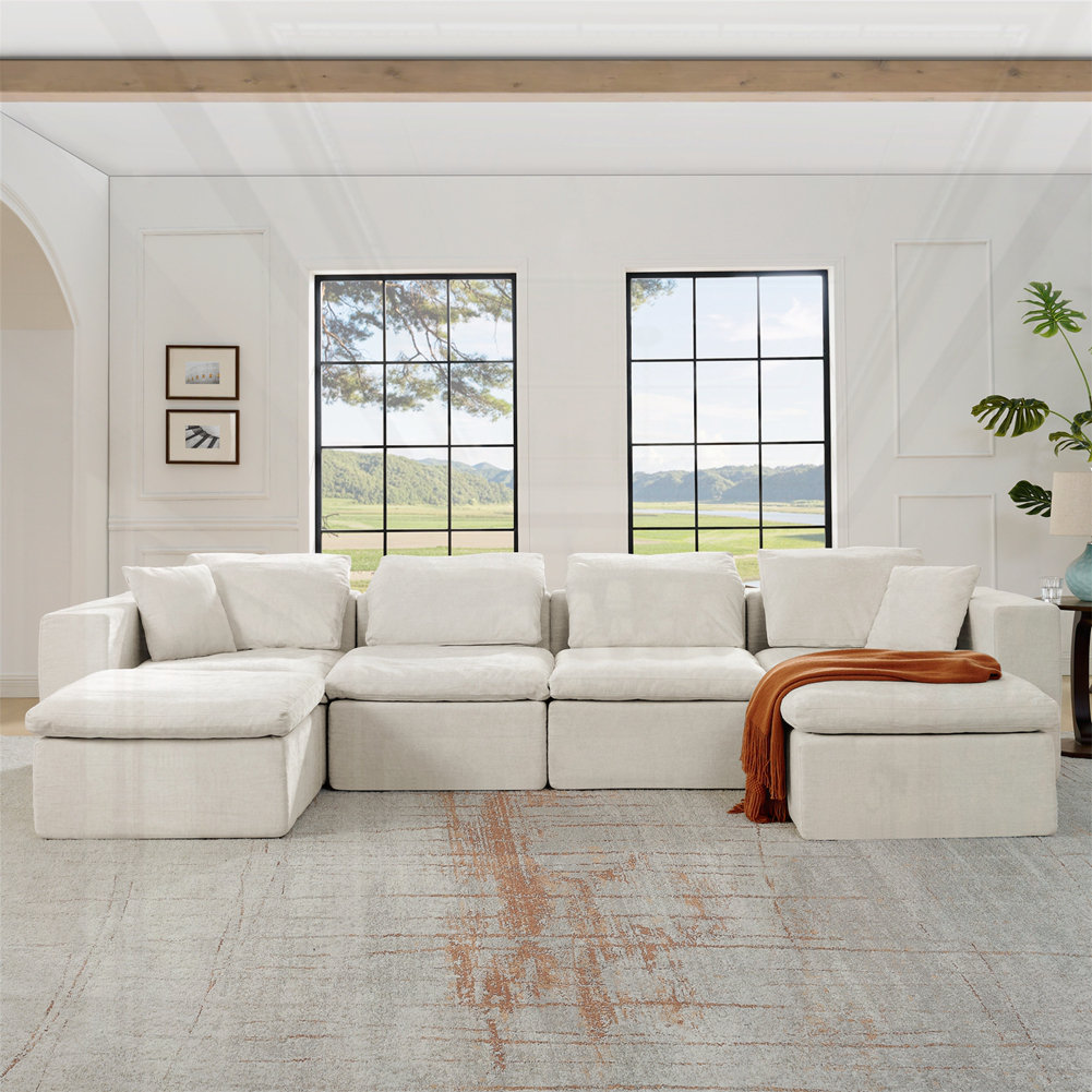 Hokku Designs 143" ,U Shaped Modern Modular Sofa with Deep Seat ...
