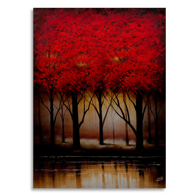 Red Barrel Studio® 'Serenade in Red' Painting Print on Metal | Wayfair