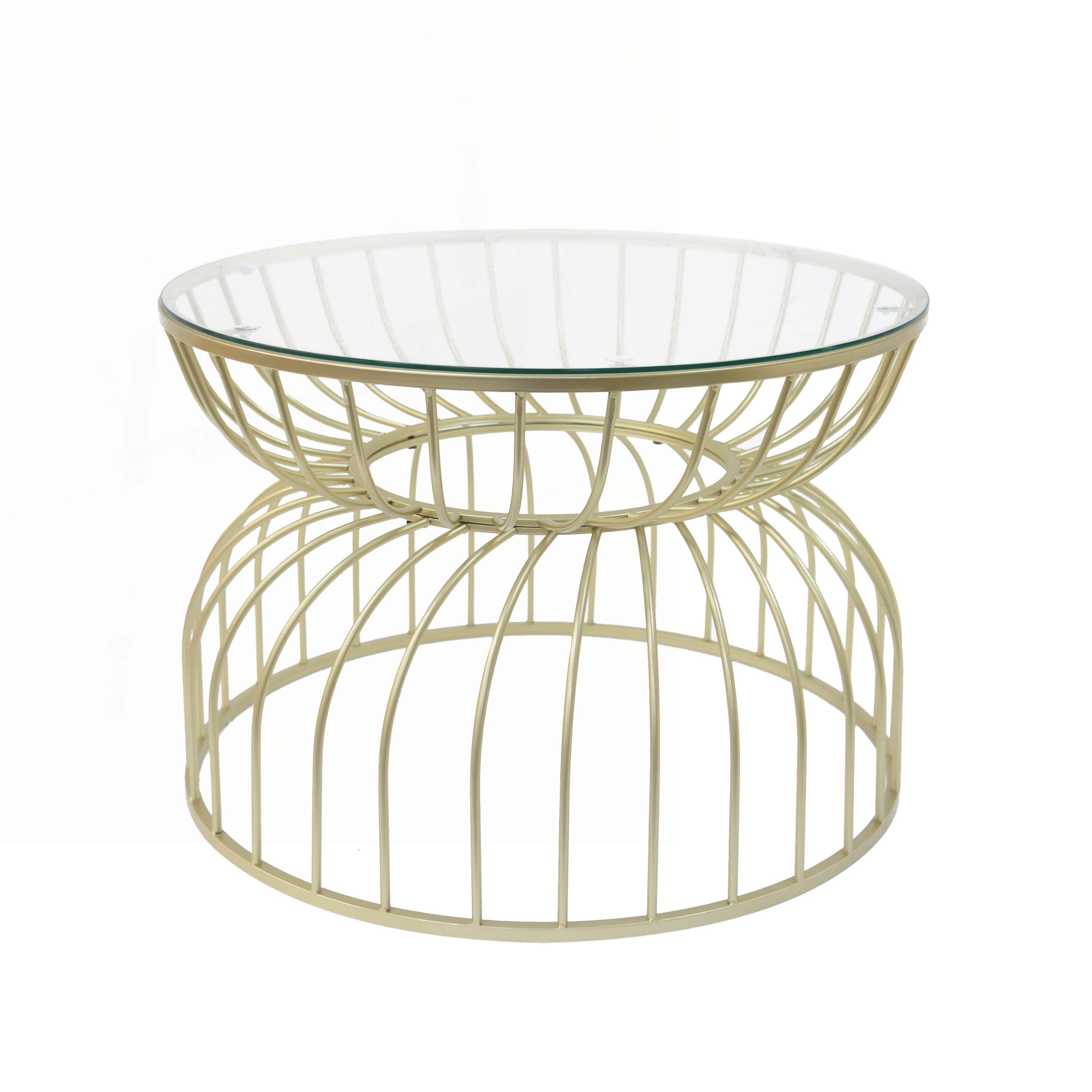 Latitude Run® Coffee Table with Gold Metal Bases,glass top | Wayfair