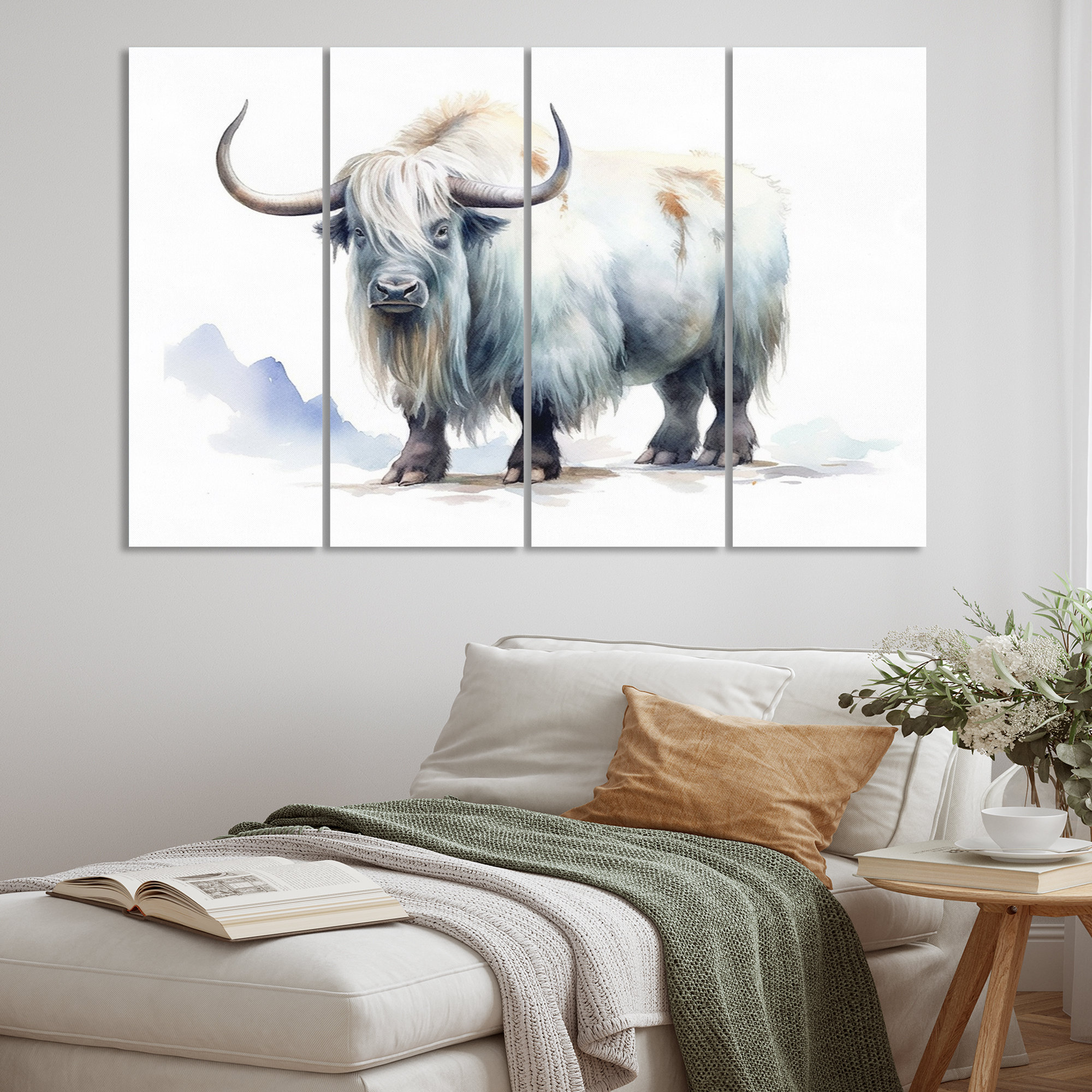 Union Rustic Domestic Yak III - Animals Canvas Print - 4 Panels | Wayfair