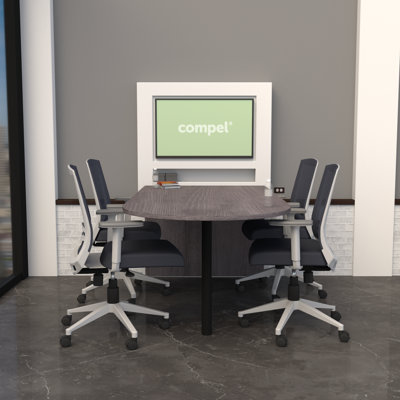 Inbox Zero Acee Half-Round Meeting Table | Wayfair