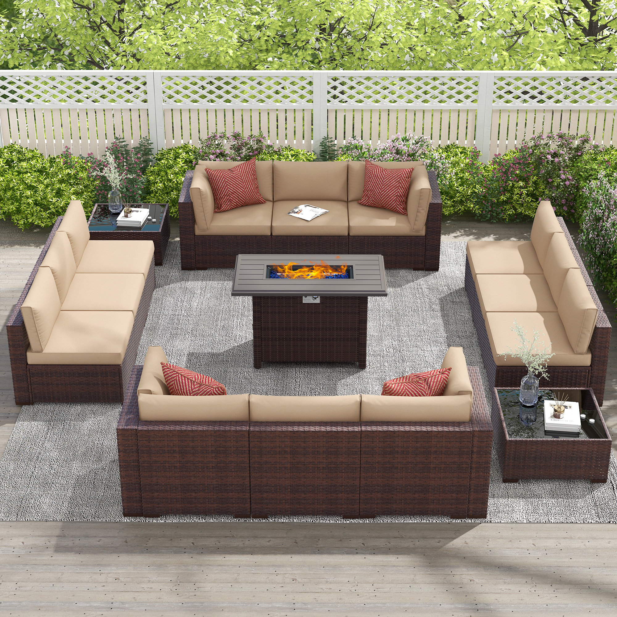 Hokku Designs 12 - Person Outdoor Seating Group With Cushions & Reviews ...