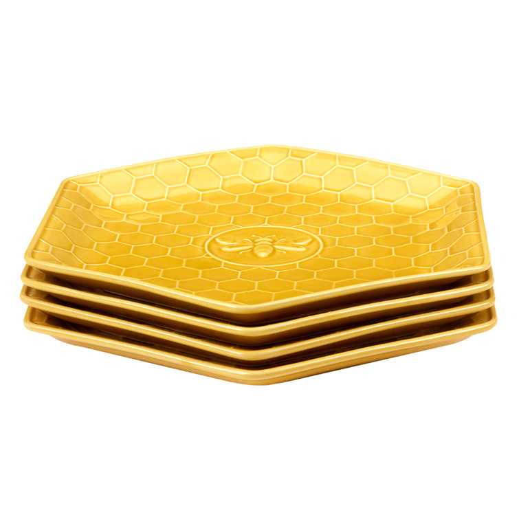 Certified International French Bees Set of 4 Embossed Honeycomb Dinner ...