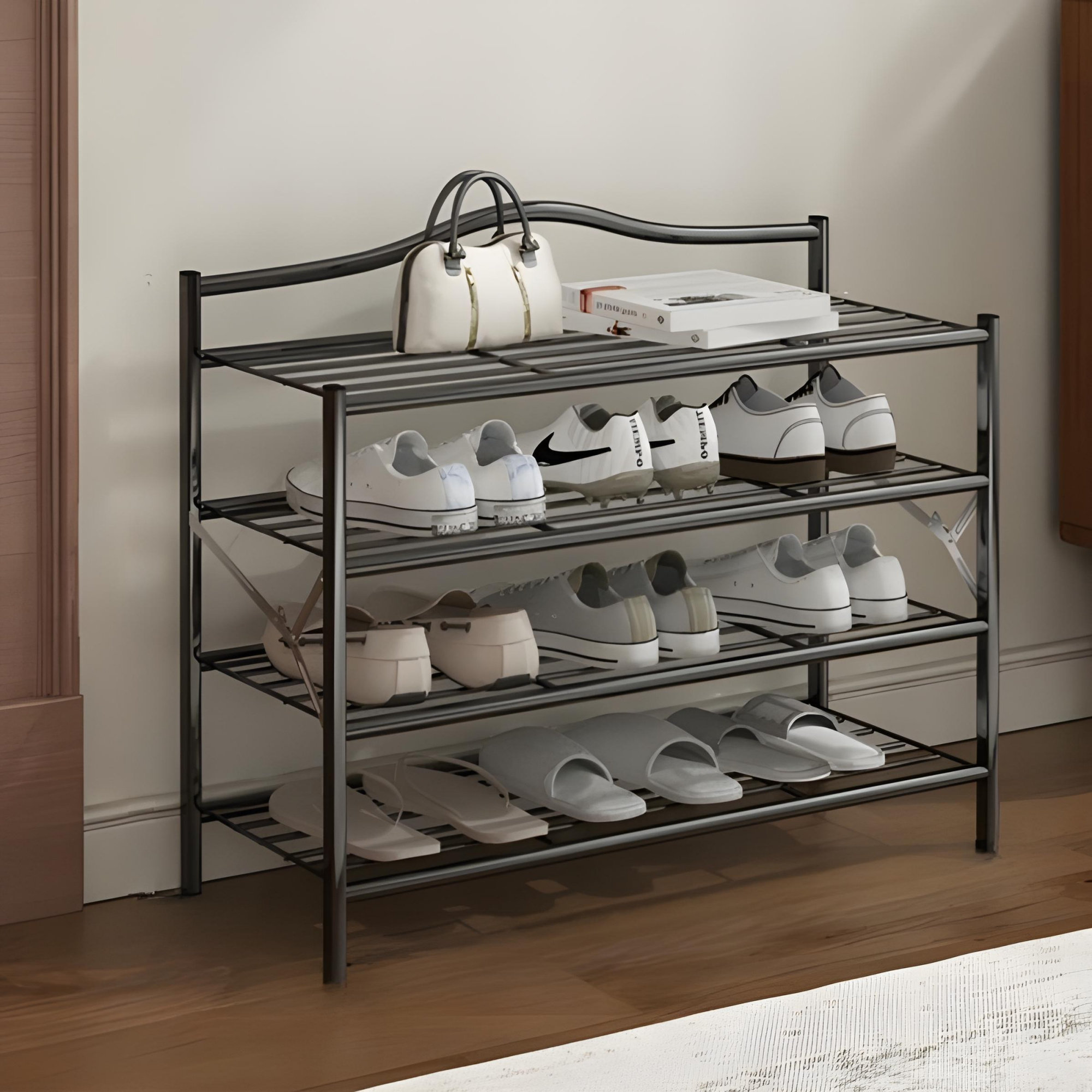 Lark Manor No Installation Of Multi-Layer Folding Iron Shoe Rack ...