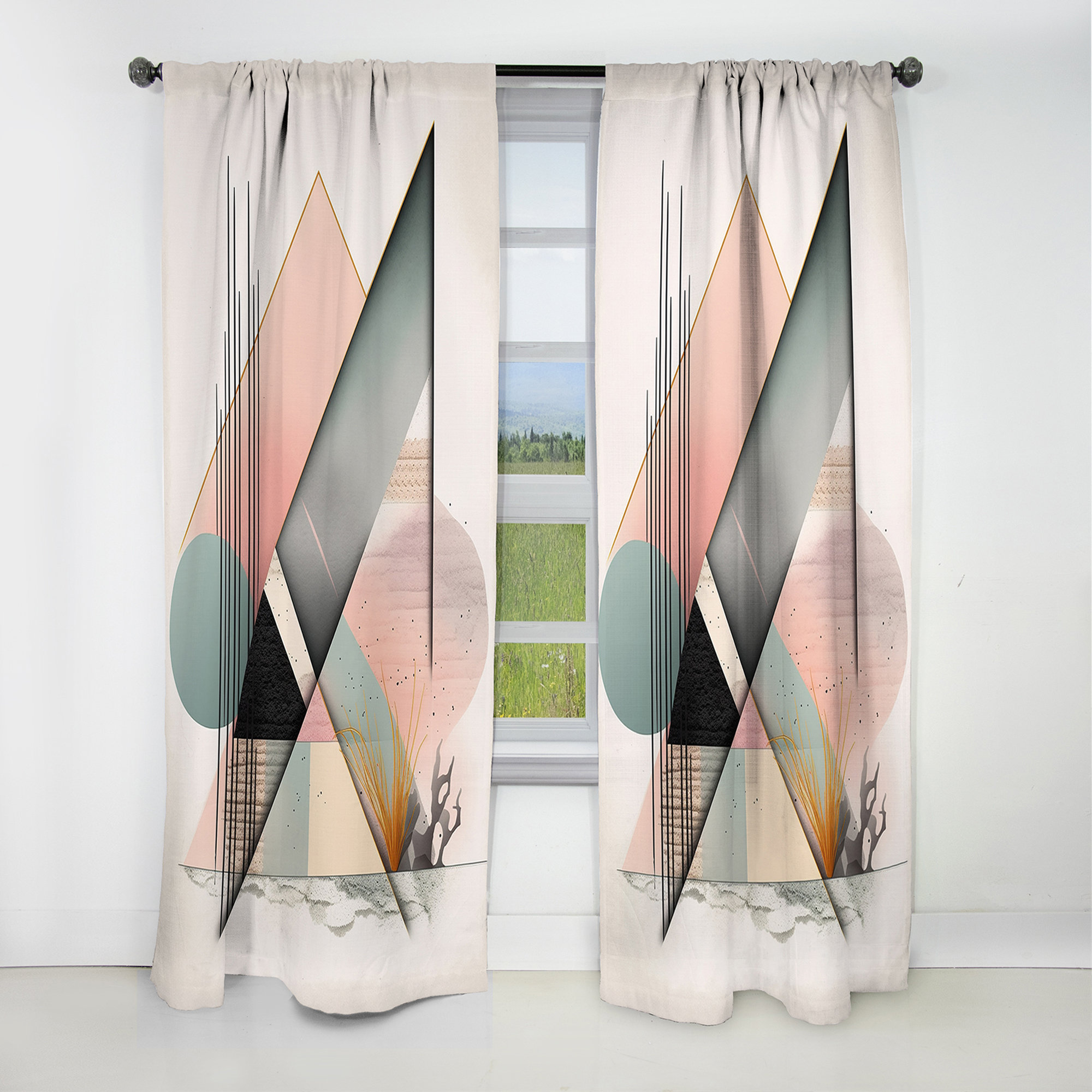 East Urban Home Schmid - Minimalism Abstract Blackout Curtain - 1 ...