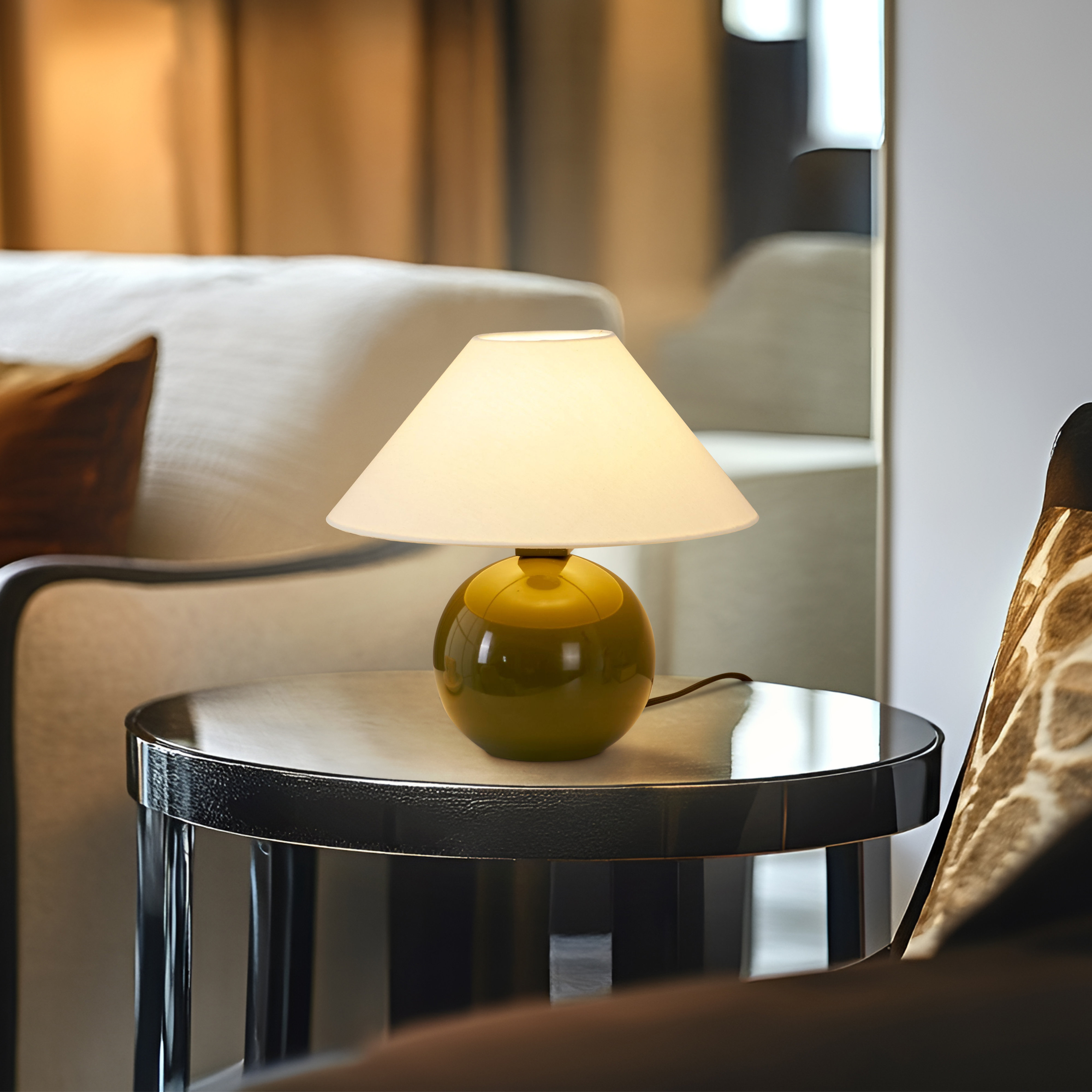 Ebern Designs Fiona 11" LED Table Lamp With Round Ceramic Base ...