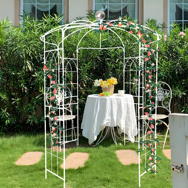 ROKAWO Metal iron garden birdcage shaped arch pavilion | Wayfair