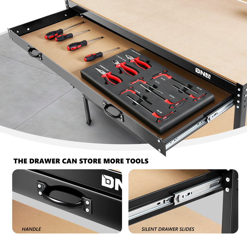 DNA Motoring 25'' W Manufactured Wood Top Workbench | Wayfair