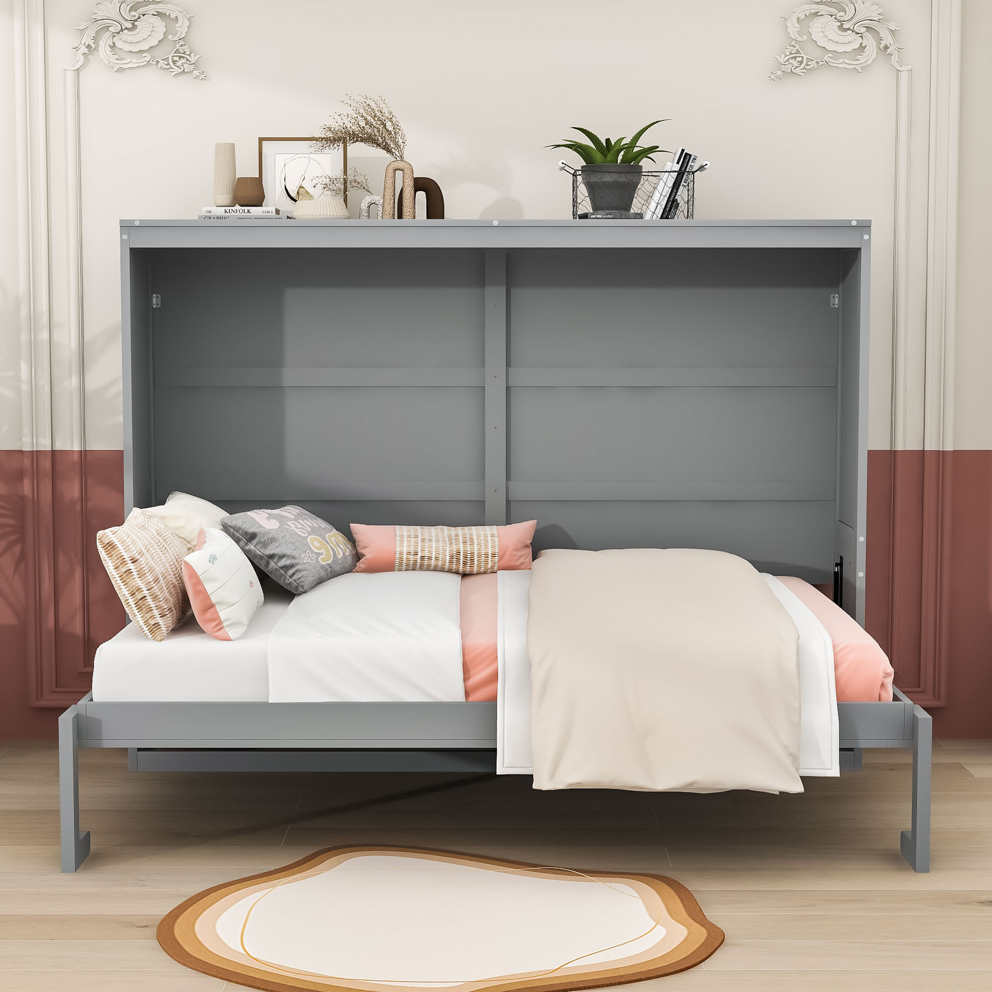 Red Barrel Studio® Cheylee Multi-Function Wood Murphy Bed with Slats ...