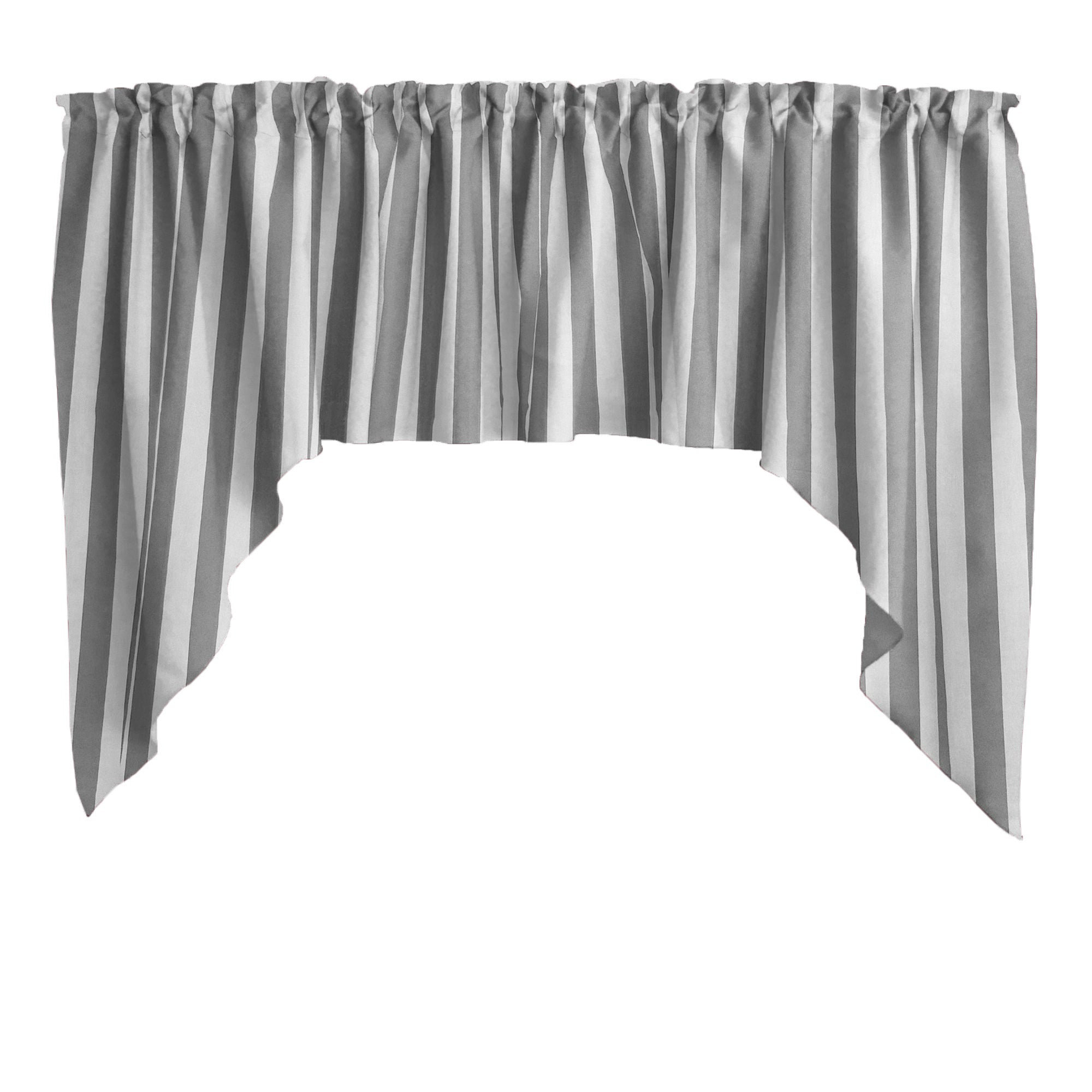 lovemyfabric 1" Stripes Print Swag Window Valance | Wayfair
