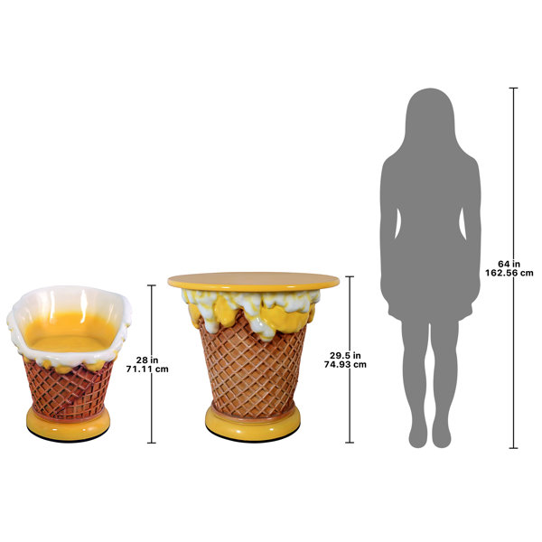 Design Toscano Ice Cream Parlor Sculptural Table and Chair Set | Wayfair