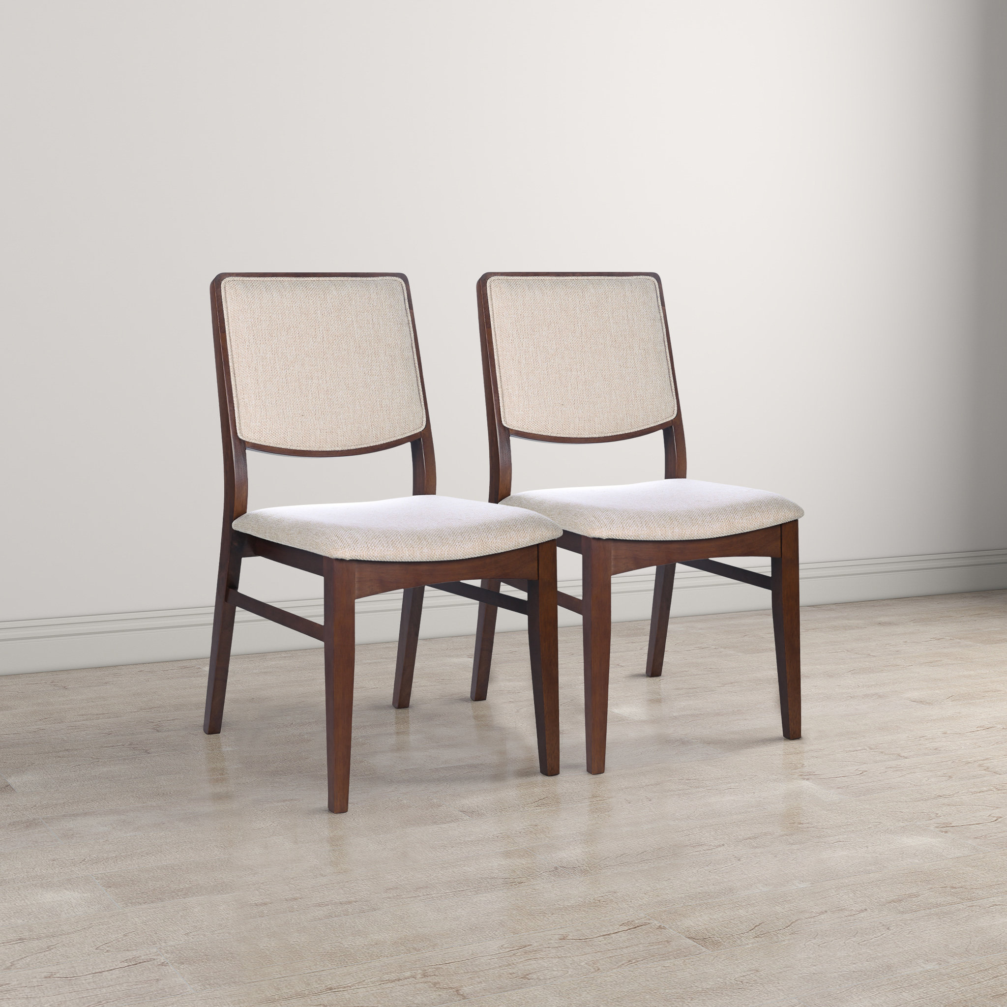 Red Barrel Studio® Alkhoury Japandi Style Solid Wood Linen Fabric ...