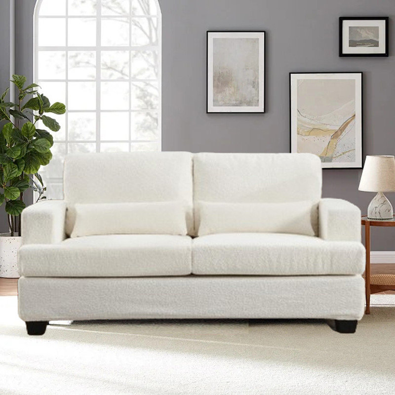 Inbox Zero Nautia Manufactured Wood 62'' Reception Loveseat | Wayfair