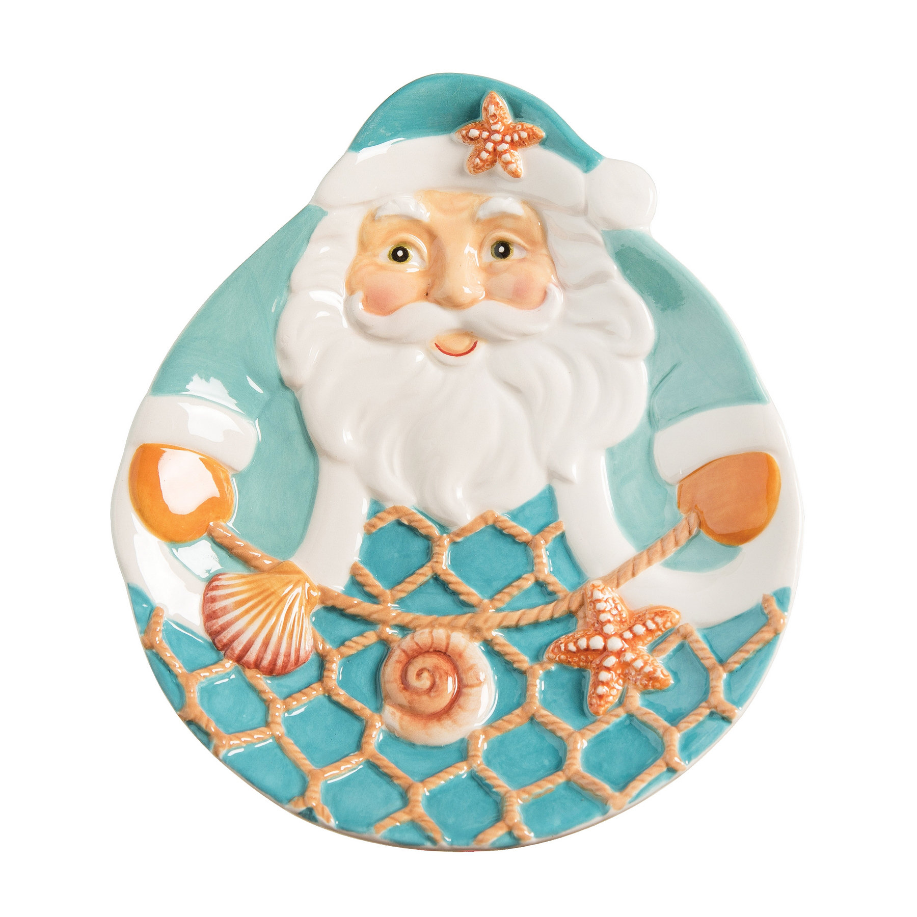 The Holiday Aisle® Santa Seashell Christmassmall Dimensional Plate ...