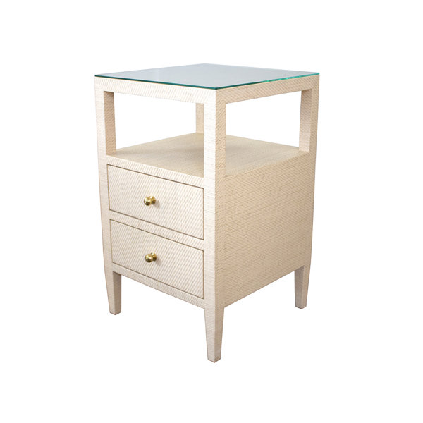 WorldsAway Roscoe Glass 2 - Drawer End Table | Wayfair