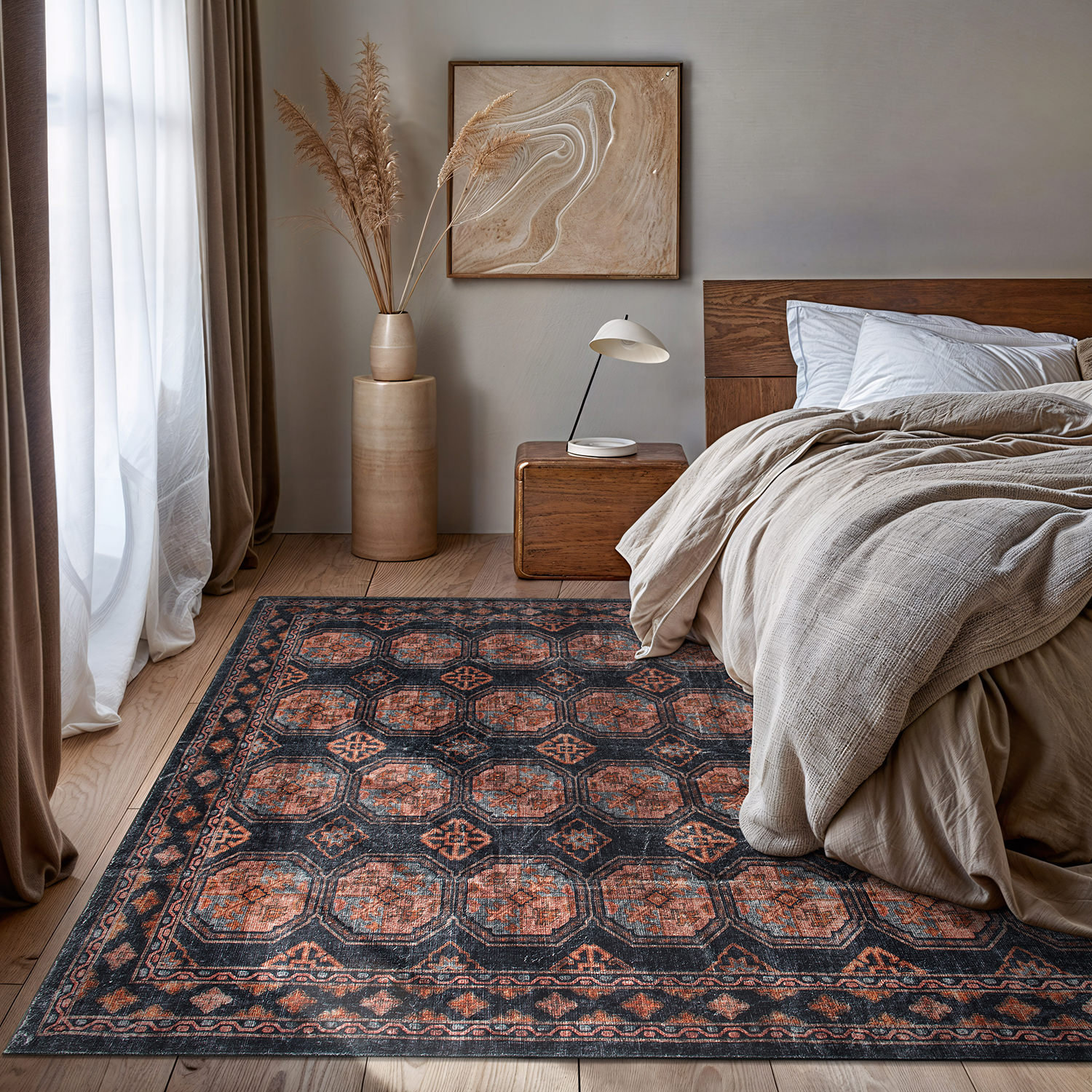 Ebern Designs Transitional Moroccan Washable Non Slip Area Rug ...