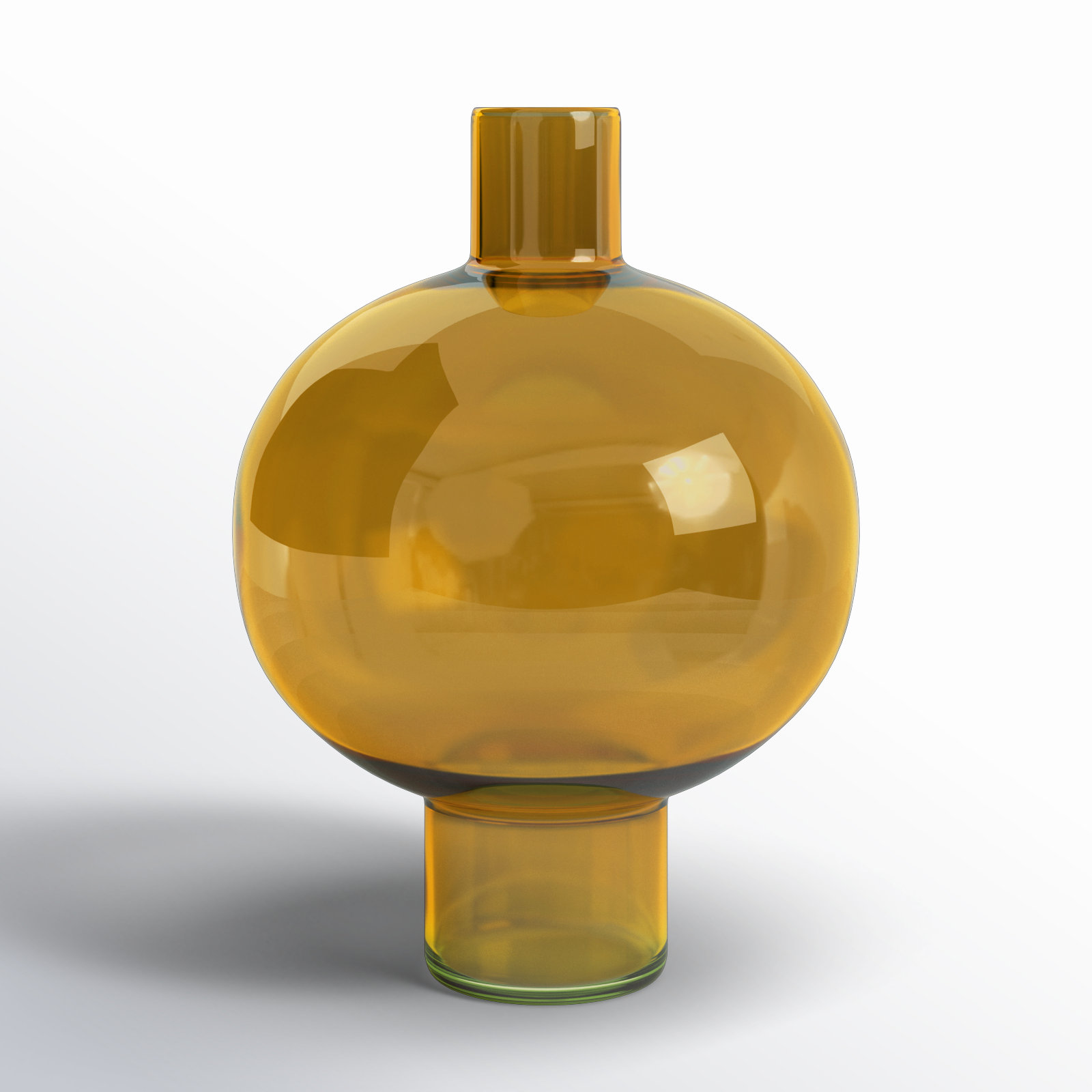 AllModern Geri Vase Recycled Glass Round Amber Green & Reviews | AllModern