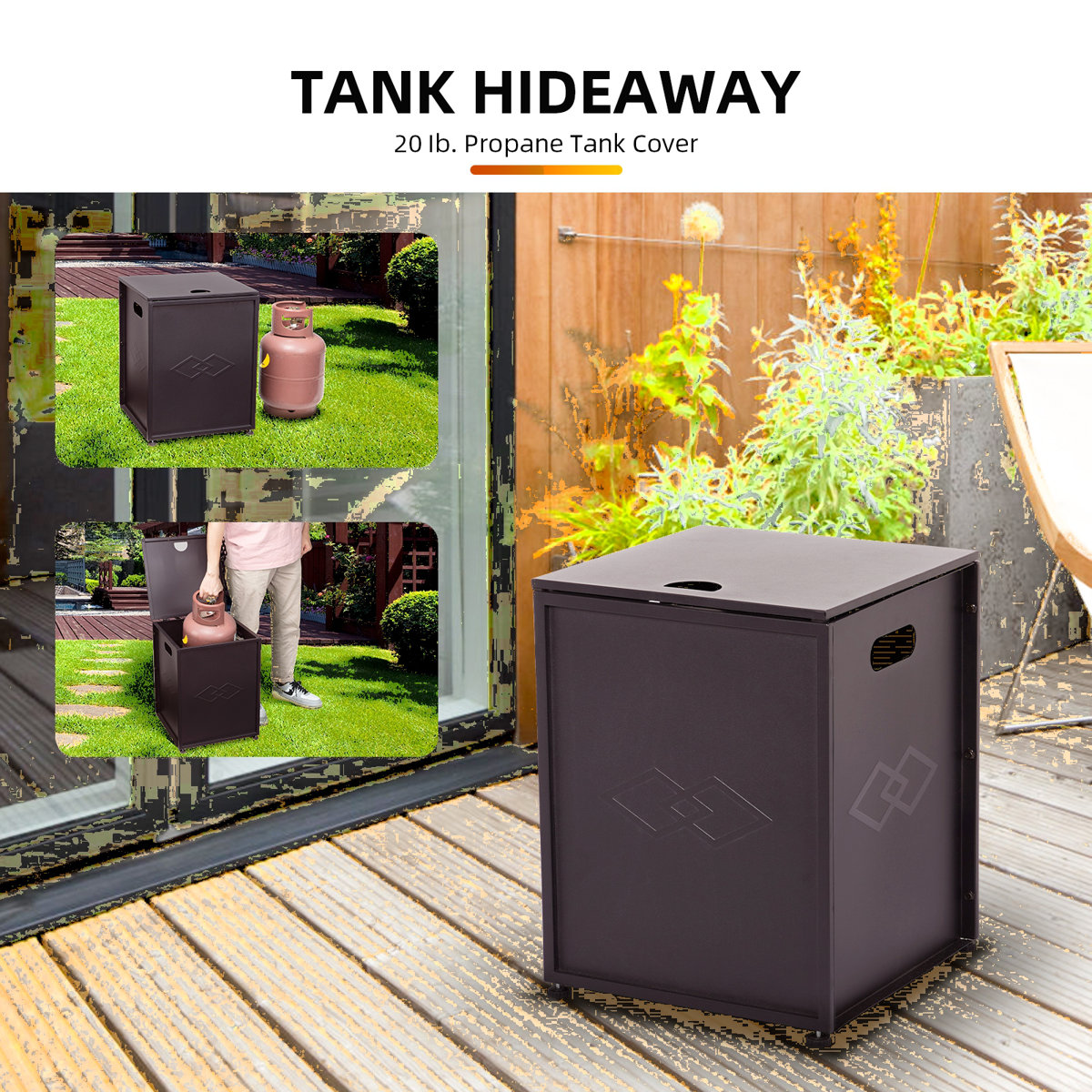 Yesurprise Propane Tank Cover Table, 20 Lbs Propane Tank Storage Box ...