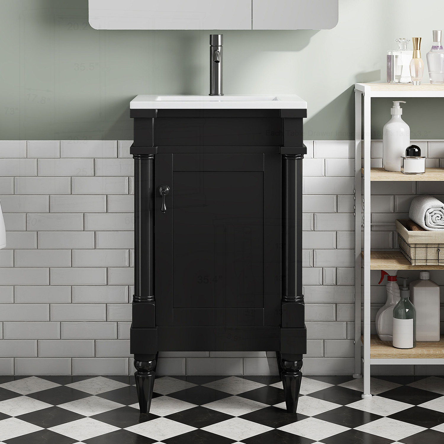 Charlton Home® Compact and Stylish Bathroom Vanity with Adjustable ...