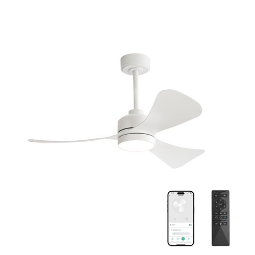White & Cream Ceiling Fans With Lights You'll Love | Wayfair