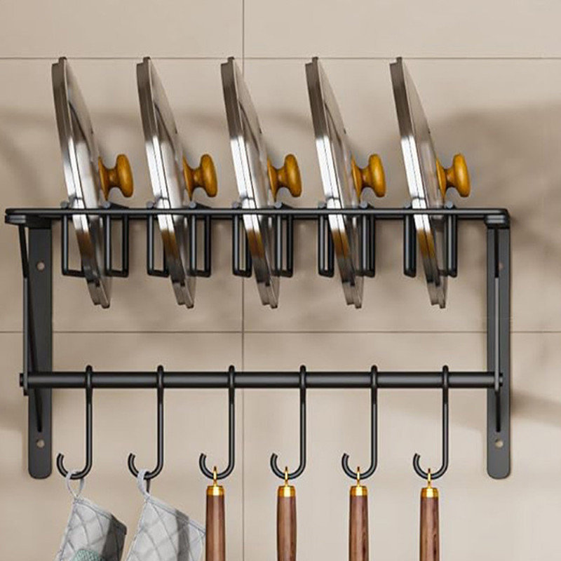 17 Stories 2 Packs Wall Mounted Pot Lid Rack,Pots and Pans Organizer ...
