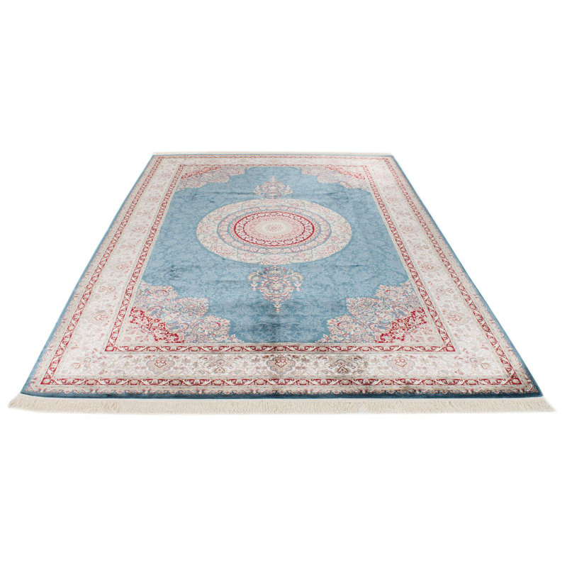Home and Rugs 7x10 Blue and Ivory Turkish Antep Rug | Wayfair