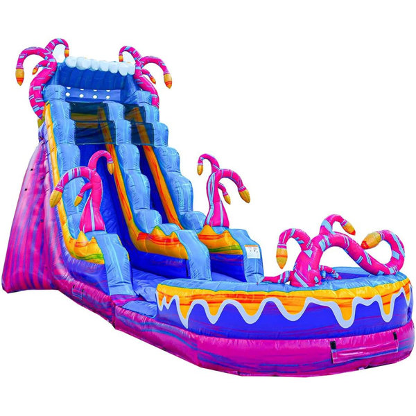 JumpOrange 19 FT Mystery Jungle Commercial Grade Water Slide with Pool ...