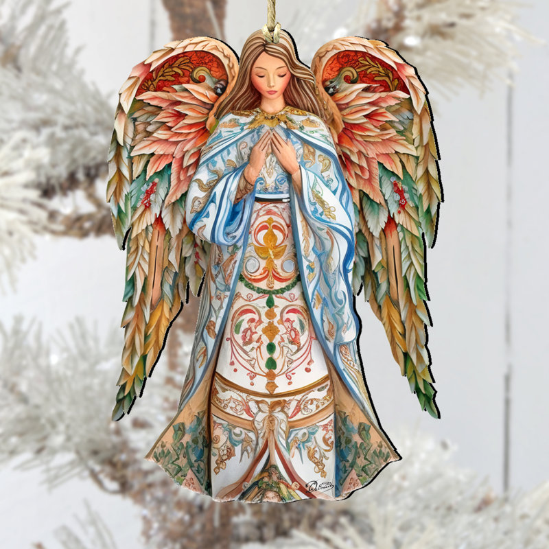 Designocracy Elegant Angel of Hope Wooden Ornament by G. DeBrekht | Wayfair