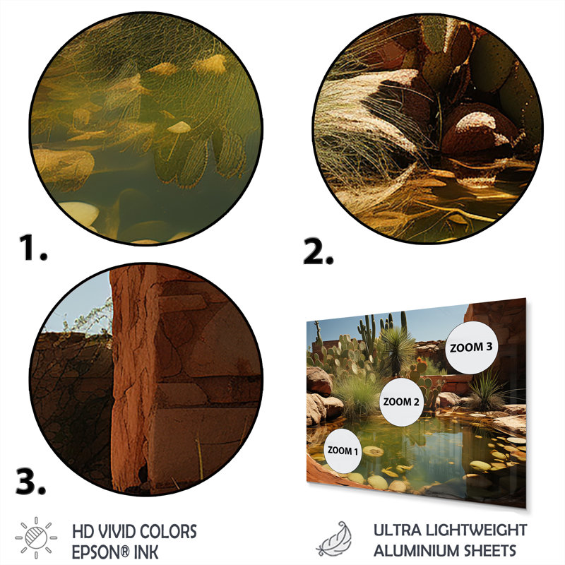 Dakota Fields Desert Oasis II - Landscapes Metal Wall Decor Set | Wayfair