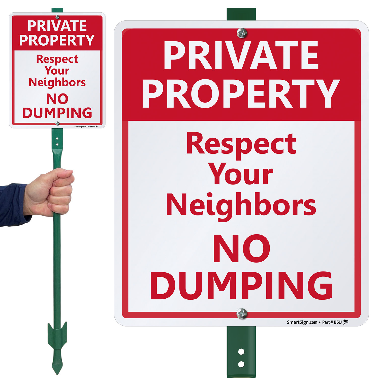 SmartSign Respect Your Neighbours. No Dumping Sign and Stake Kit ...