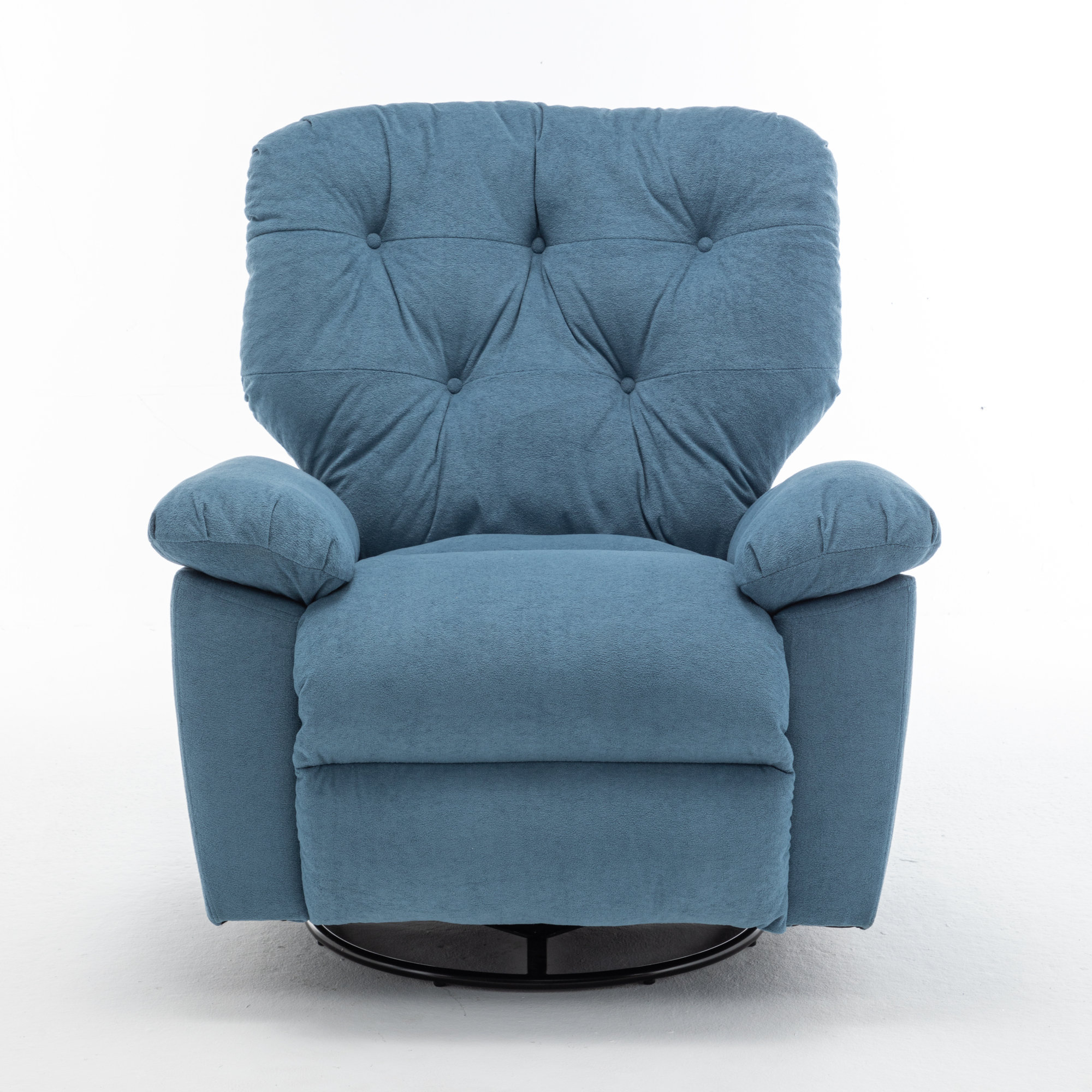Latitude Run® Plush blue recliner: overstuffed comfort with soft ...