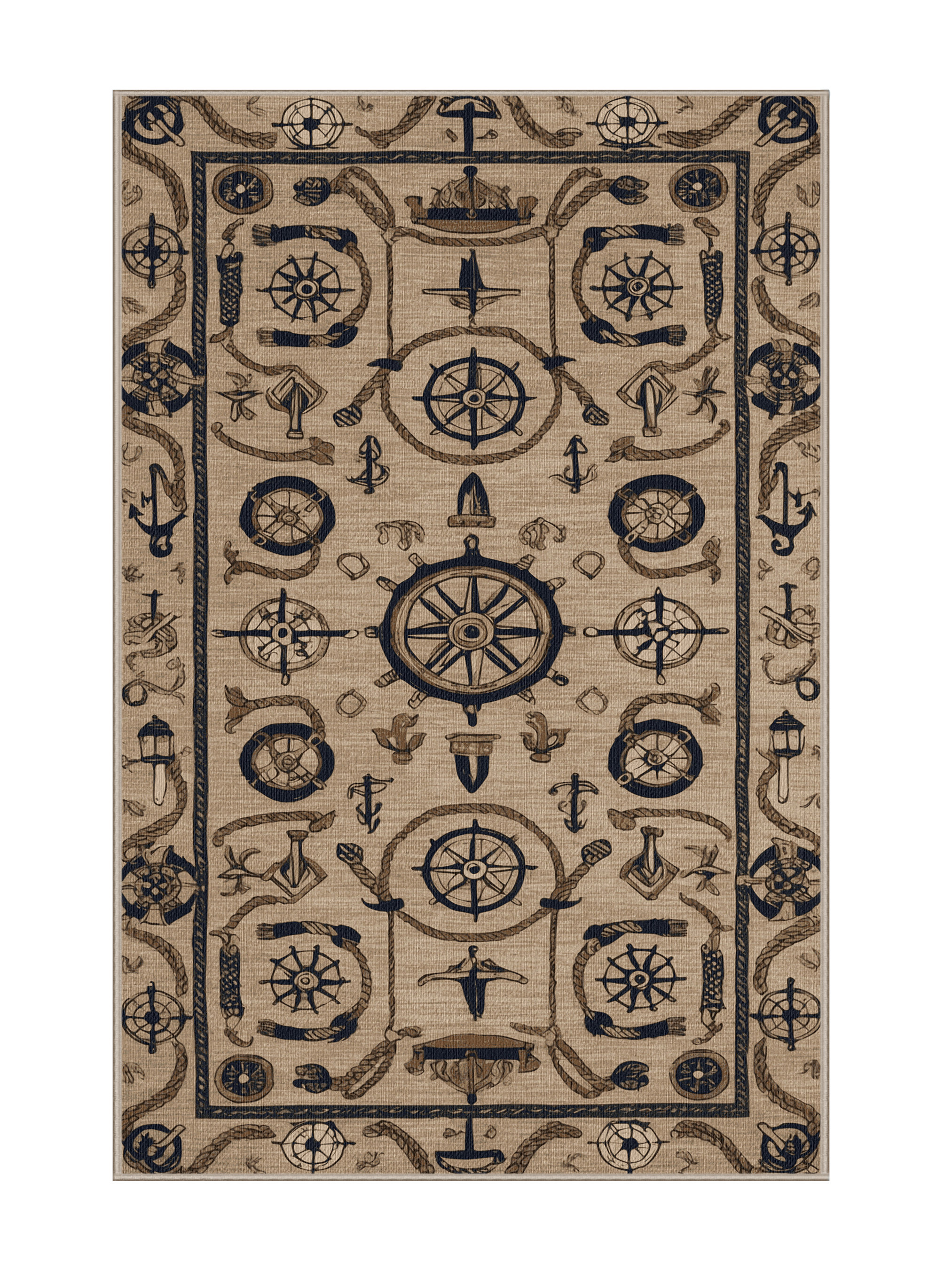 Rosecliff Heights Washable Captains Quarters Coastal Area Rug | Wayfair